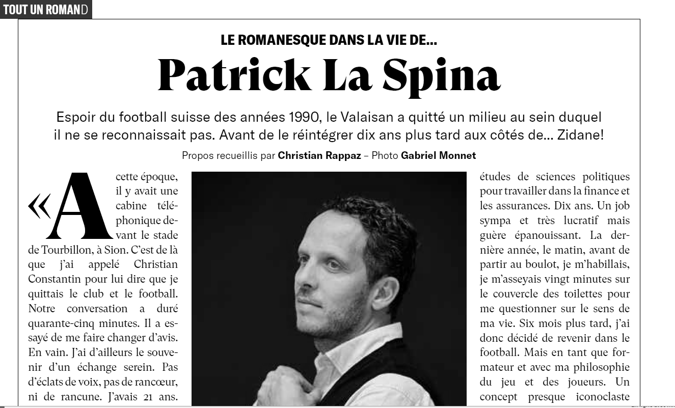 Le romanesque dans la vie de… Patrick La Spina - Foot-Lab