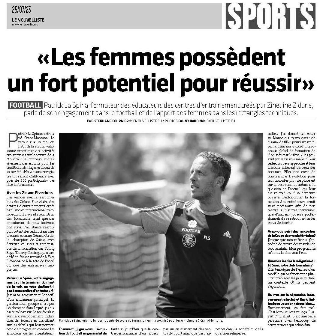 Interview de Patrick La Spina, juillet 2023 - Foot-Lab
